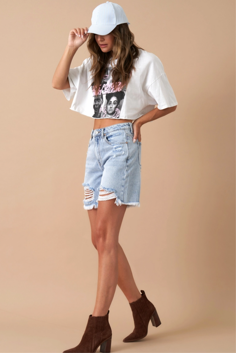 Layla Cut Off Denim Shorts – Bombshell Boutique